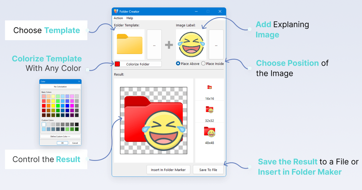 Make Your Custom Folder Icon with an Image Label - Folder Creator